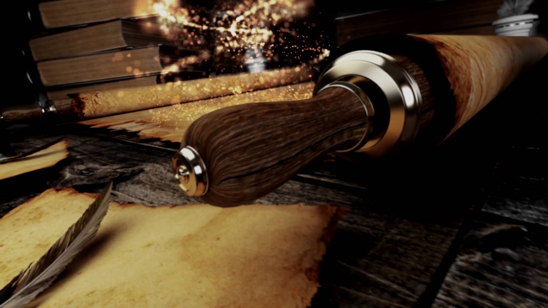 Ancient Parchment Unveil – Vintage Scroll Animation