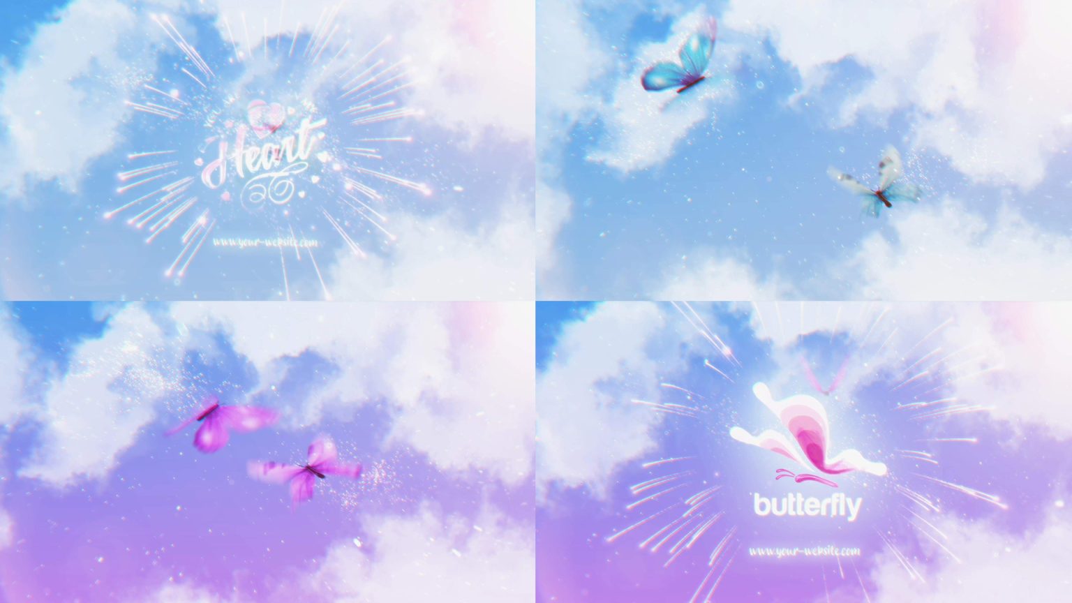 Butterflies in Clouds Unveil – Ethereal Butterfly AE Template