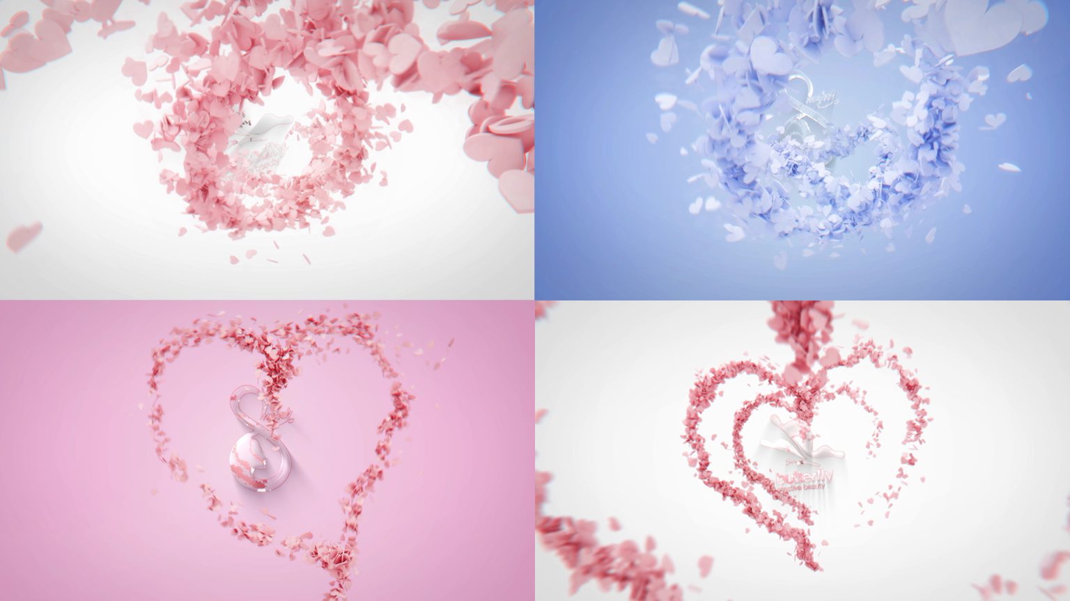 Heart Logo Reveal Bundle – Four Romantic Logo Animations