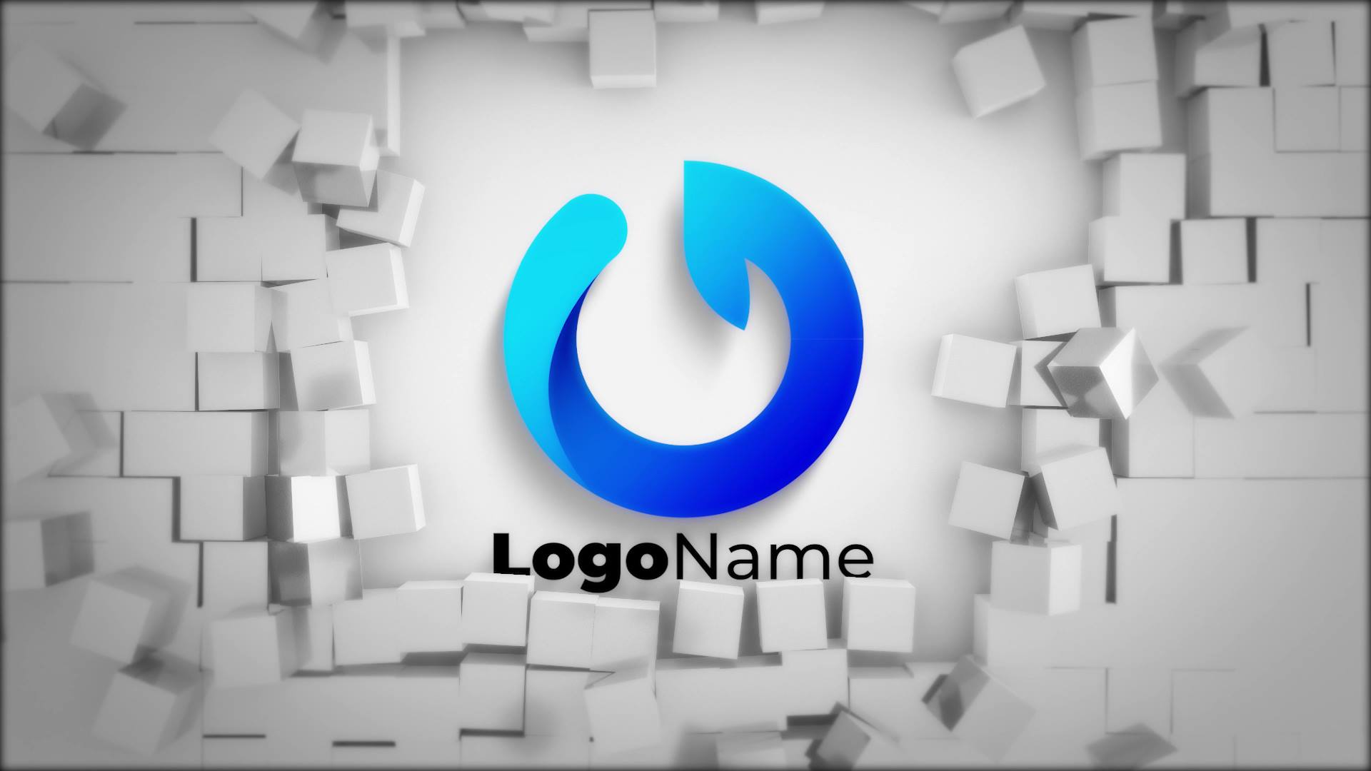 Fast Cubes Logo Reveal – 3D Geometric Logo Animation