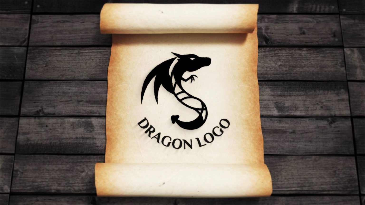 Parchment Scroll Opens Logo - Ancient Scroll Opening